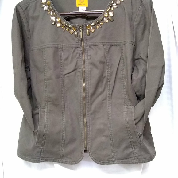 Ruby Rd. | Jackets & Coats | Ruby Red Jeans Jacket Sz 44 Olive Army ...